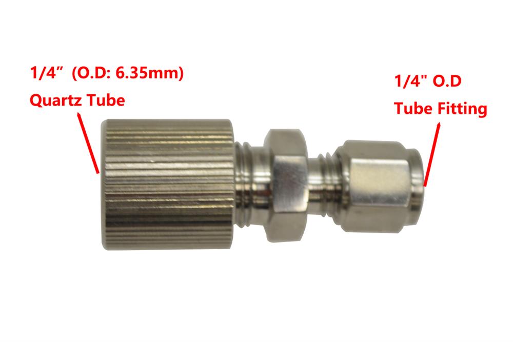 1/4" Quartz Tube Fitting to 1/4" Tube Fitting Connector - EQ-FC-1/4QT ...