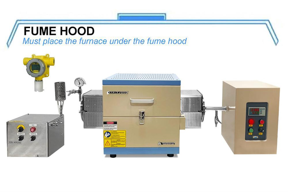 1100C Hydrogen Gas Tube Furnace with 5" Quartz Tube with H2 Detecting ...