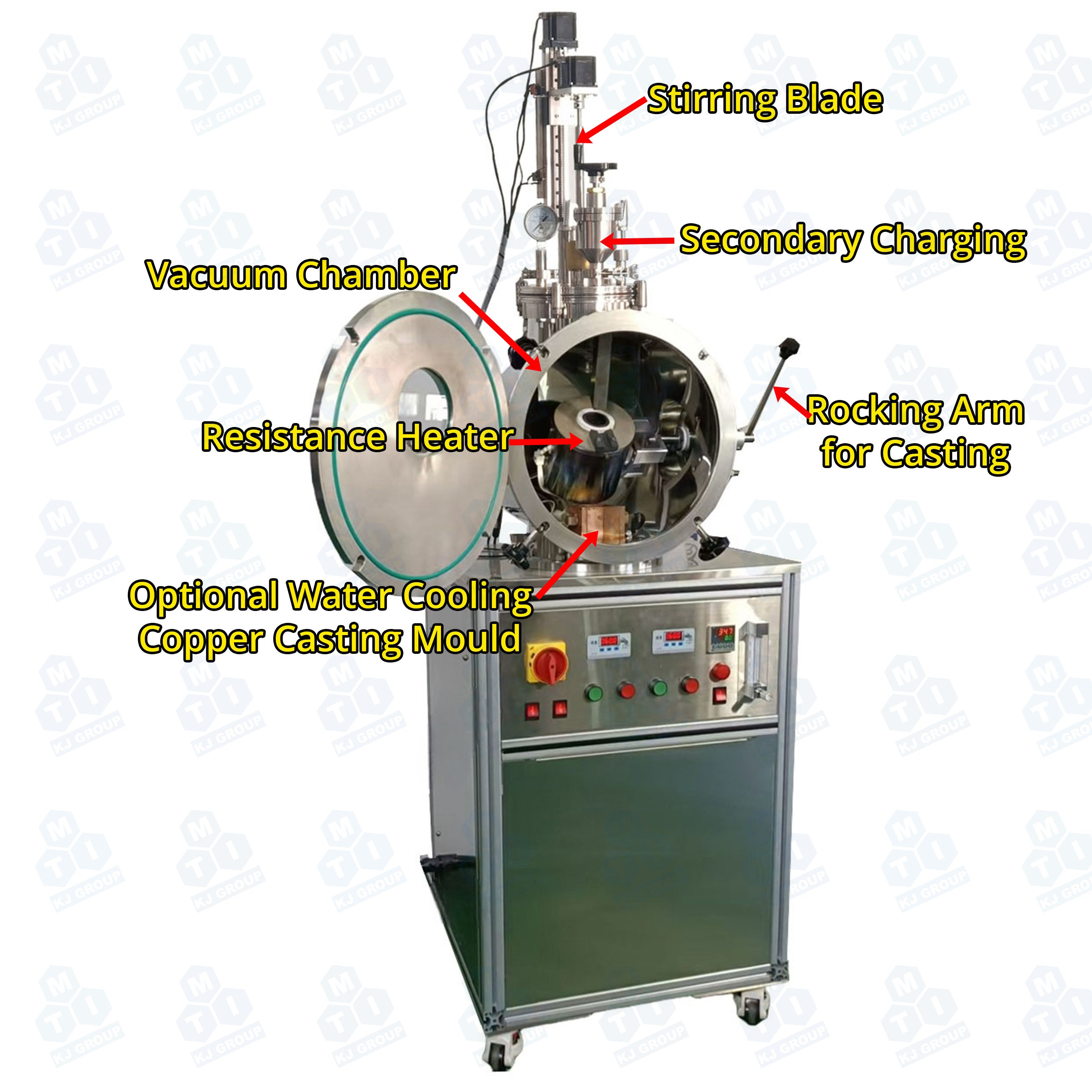 1200ºC Max. High Vacuum Melting-Casting Furnace with Stirring & Second ...
